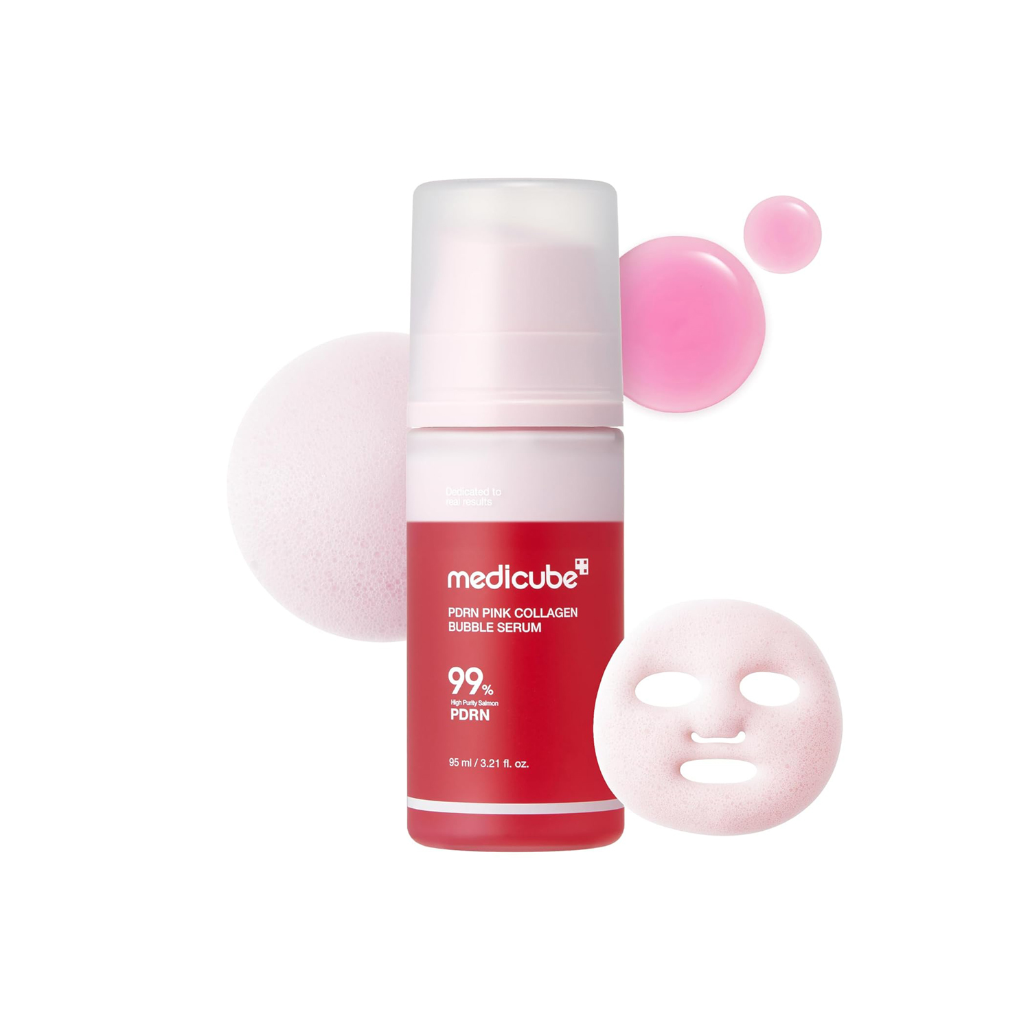 MEDICUBE PDRN Pink Collagen Bubble Serum 95ml Elloxy Cosmetic